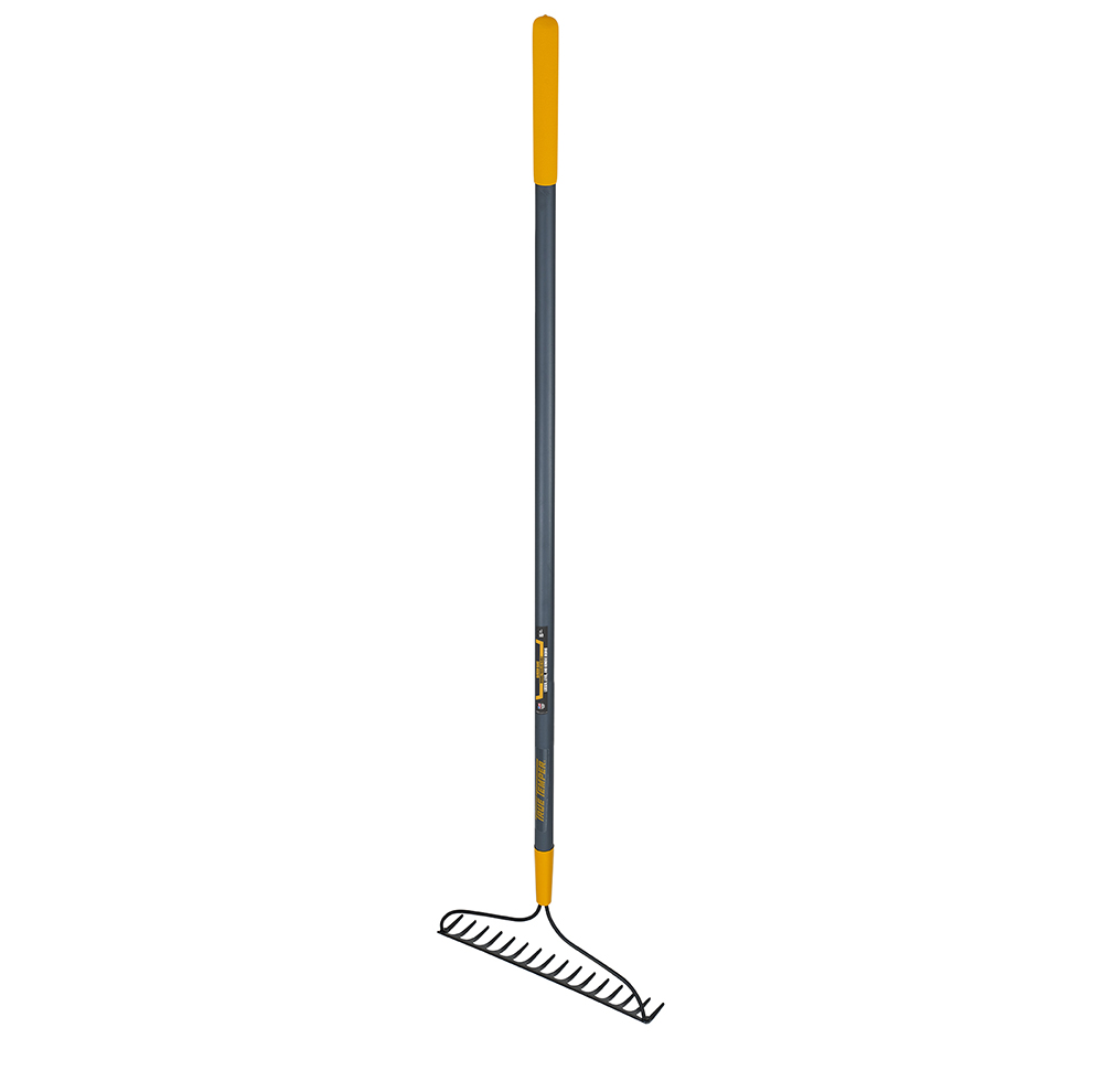 16-Tine Welded Bow Rake with Cushion End Grip on Fiberglass Handle ...