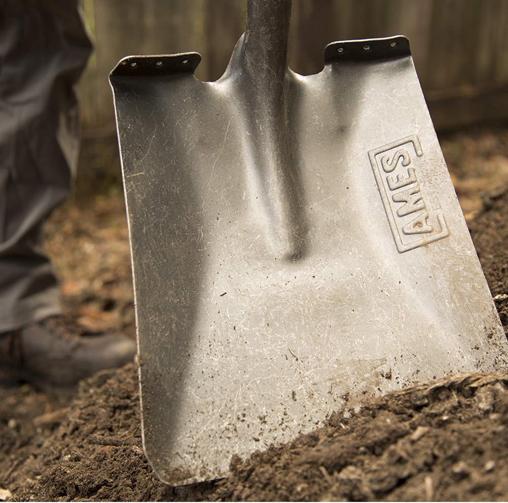 Long Wood Handle Square Point Shovel | Home by AMES