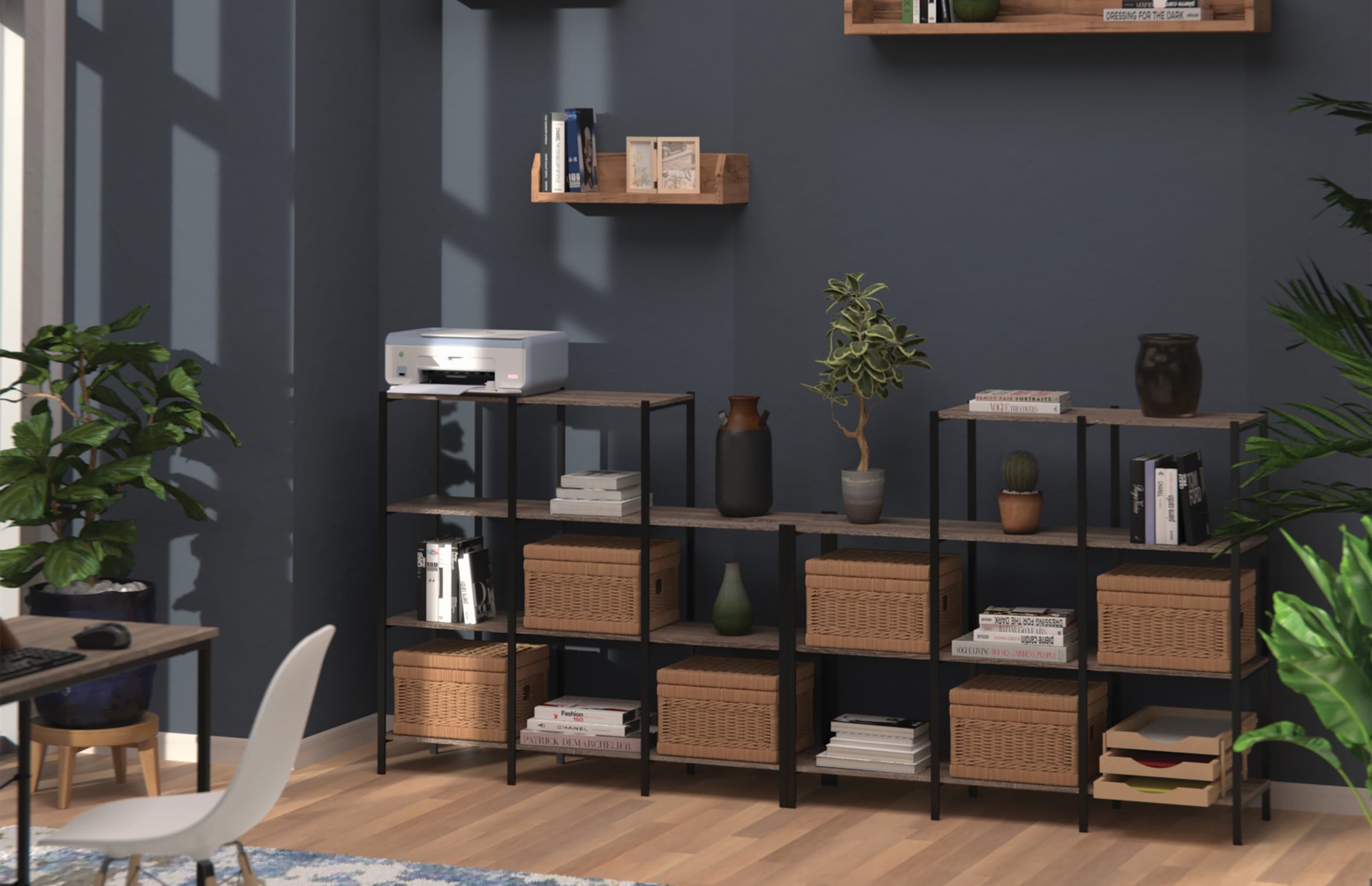 4-Tier Mixed Material Display Shelf | Home by AMES