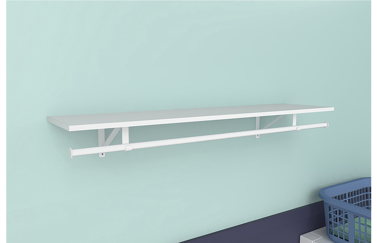 4'X12" Laminate Shelf w Hang Rod | Home by AMES