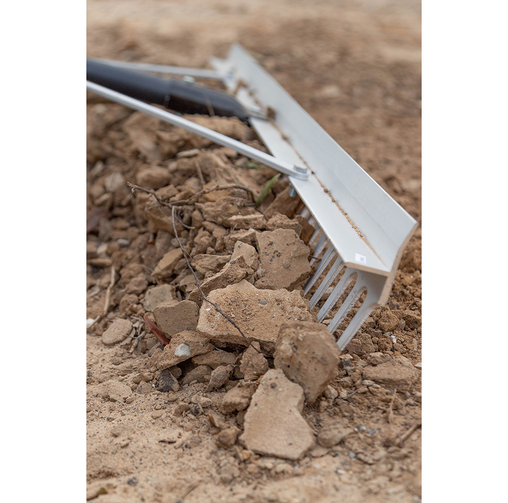 36 Inch Aluminum Landscape Rake, with Aluminum Handle and End Grip ...