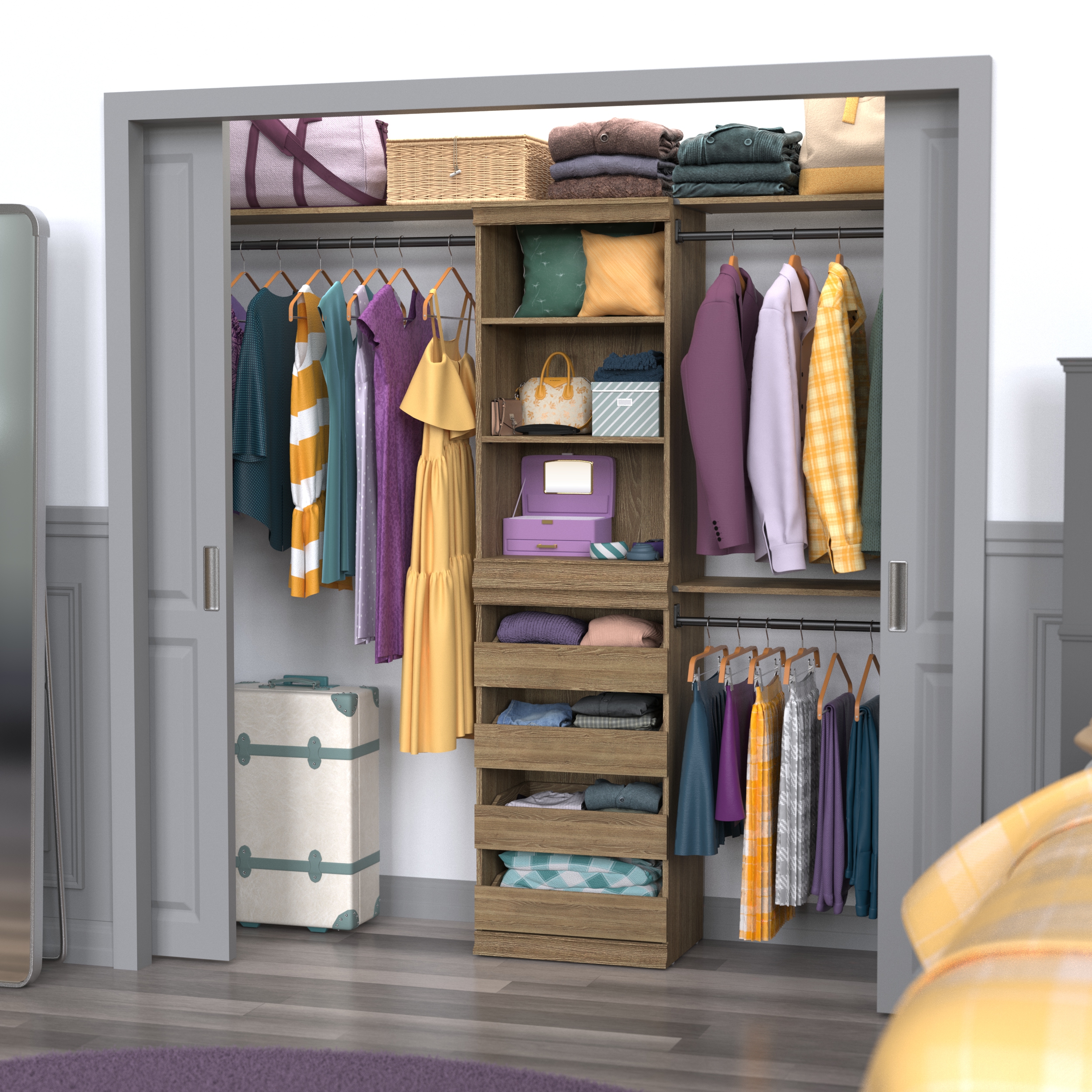 Shelf, Drawer & Three Hang Rod Kit | Home by AMES