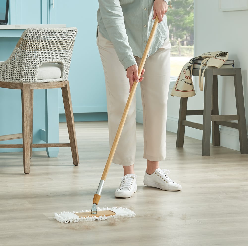 Bamboo Household Floor Duster with Wrap Around Head Design Includes 1 ...