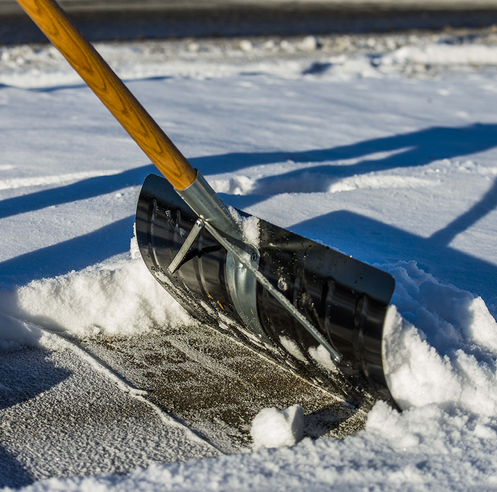 24 Inch Steel Snow Pusher with D-Grip | Home by AMES
