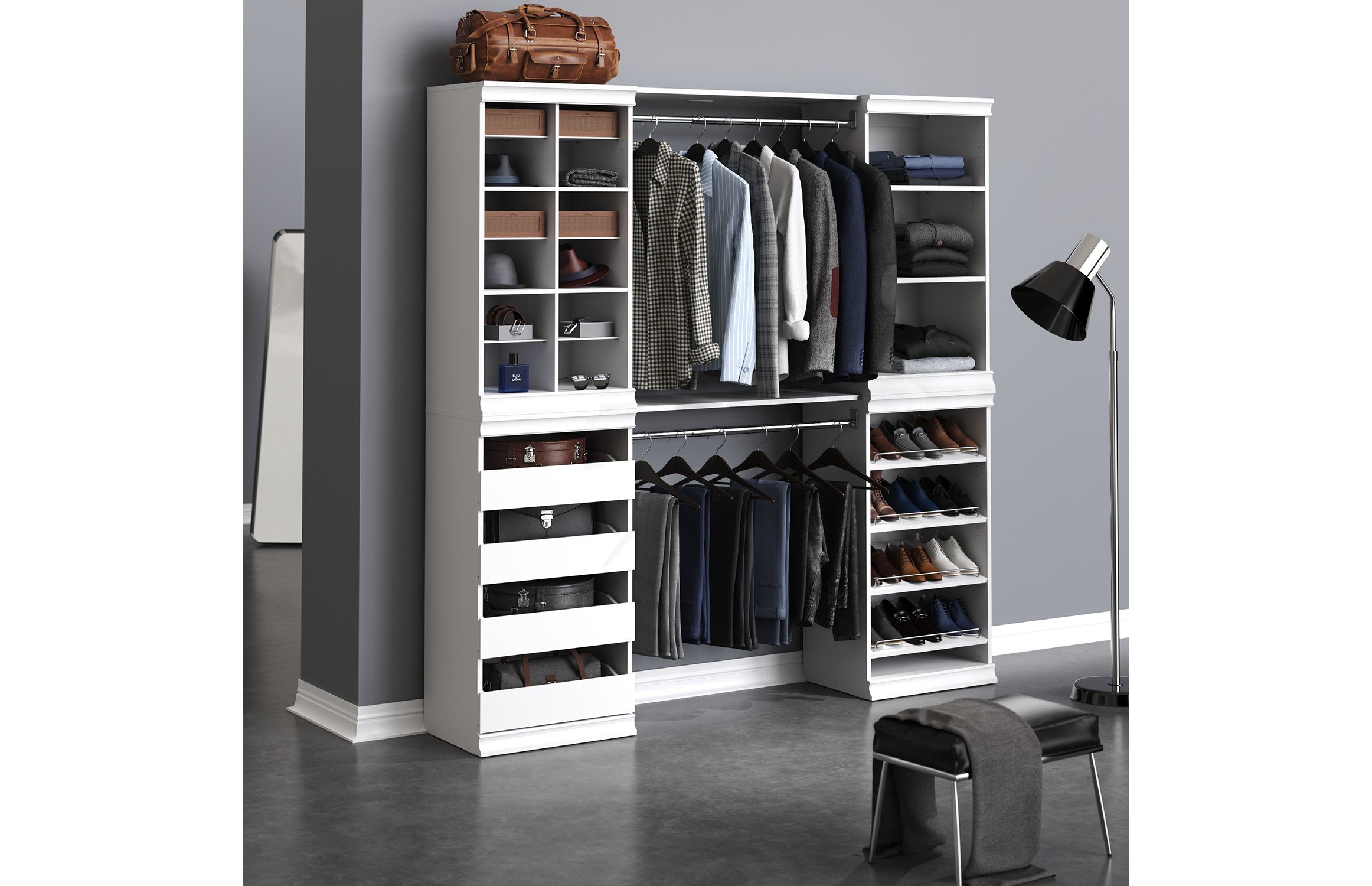 Shelf, Drawer, Shoe, Divided, Two Top Shelf & Rod Kit | Home by AMES