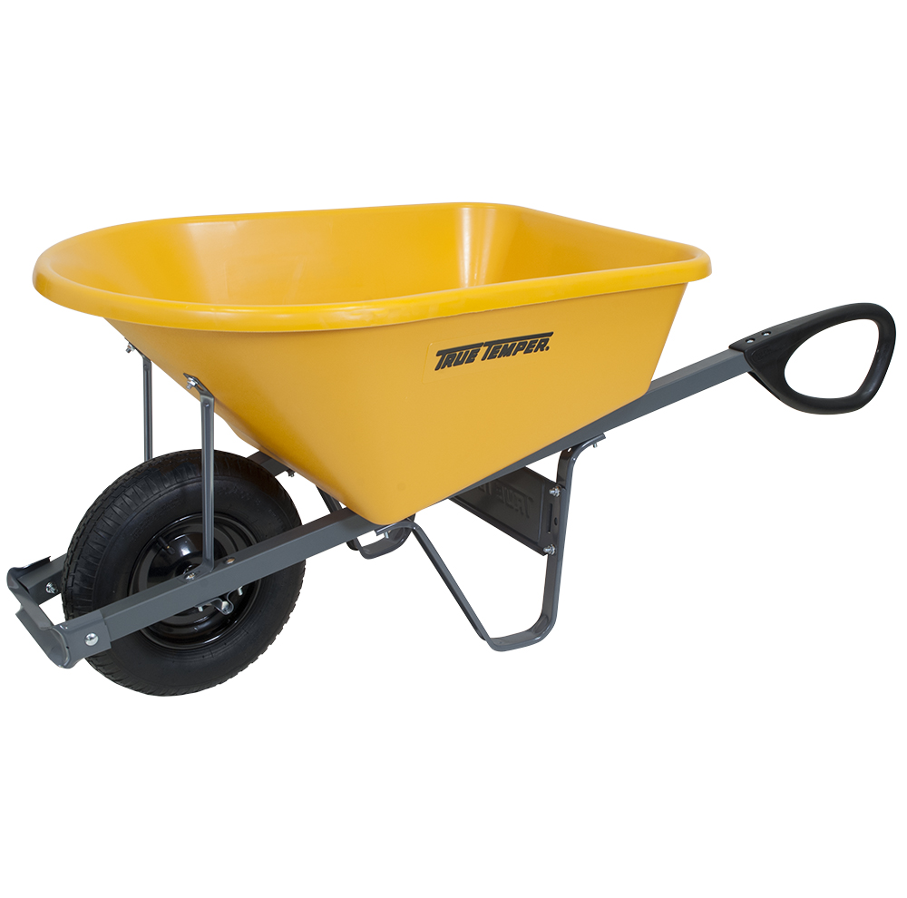 6 Cubic Foot Poly Wheelbarrow with Total Control Handles | Home by AMES