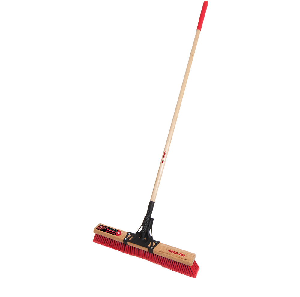 24 Inch Multi-Surface Push Broom, with Wood Handle | Home by AMES