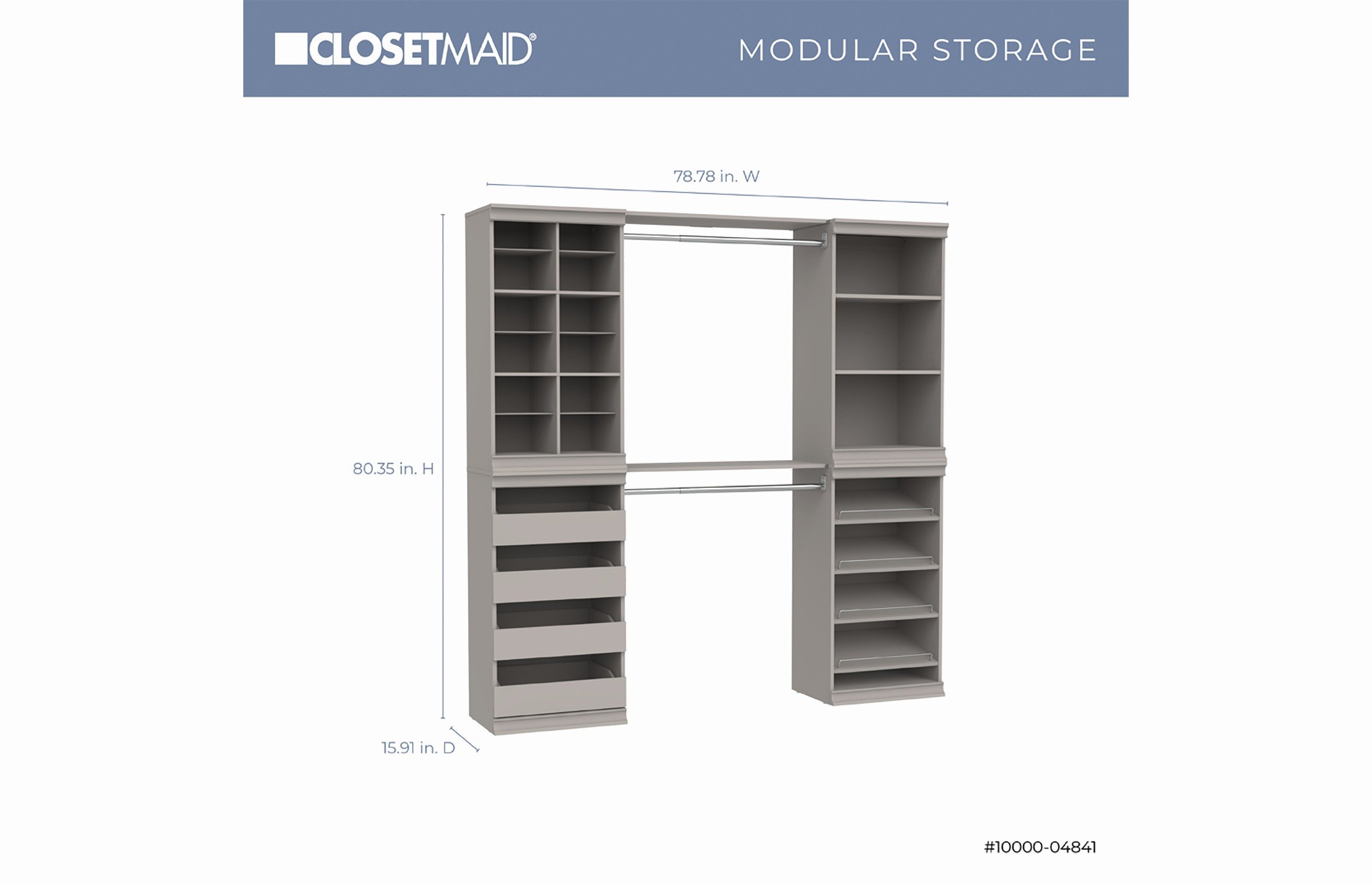 Shelf, Drawer, Shoe, Divided, Two Top Shelf & Rod Kit | Home by AMES