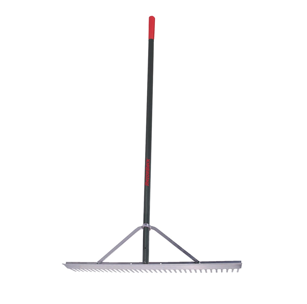 36 Inch Aluminum Landscape Rake, with Aluminum Handle and End Grip ...