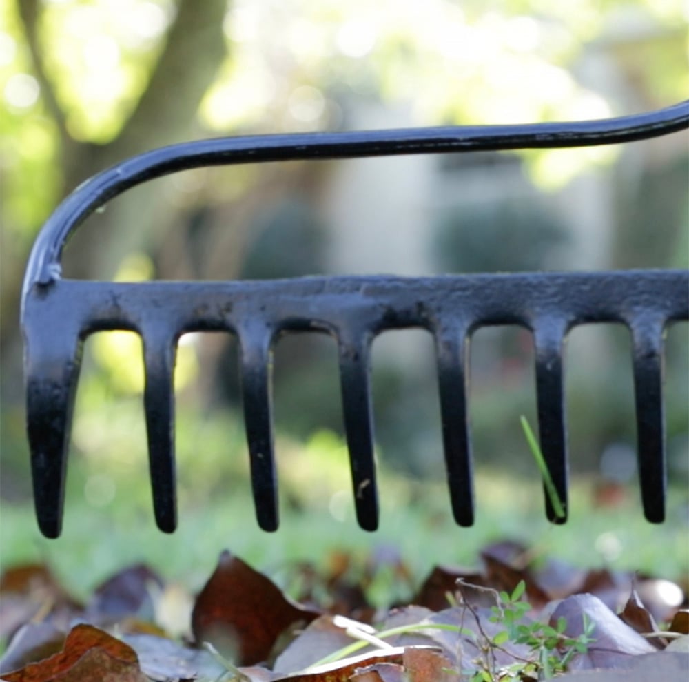 15 Tine Bow Rake, Forged, Fiberglass Handle with Mid-Grip and Cushion ...