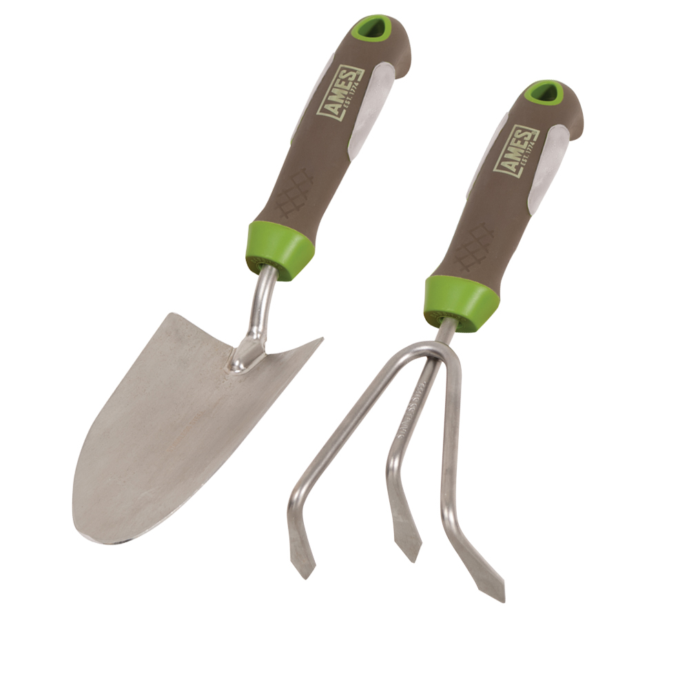 Ergo Gel Grip Hand Tool Combo Pack: Trowel and Cultivator | Home by AMES