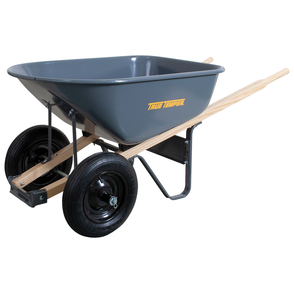 6 Cu. Ft. Steel Wheelbarrow with Dual Wheels | Home by AMES