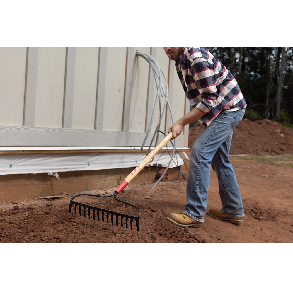 15 Tine Bow Rake, Forged, Wood Handle | Home by AMES