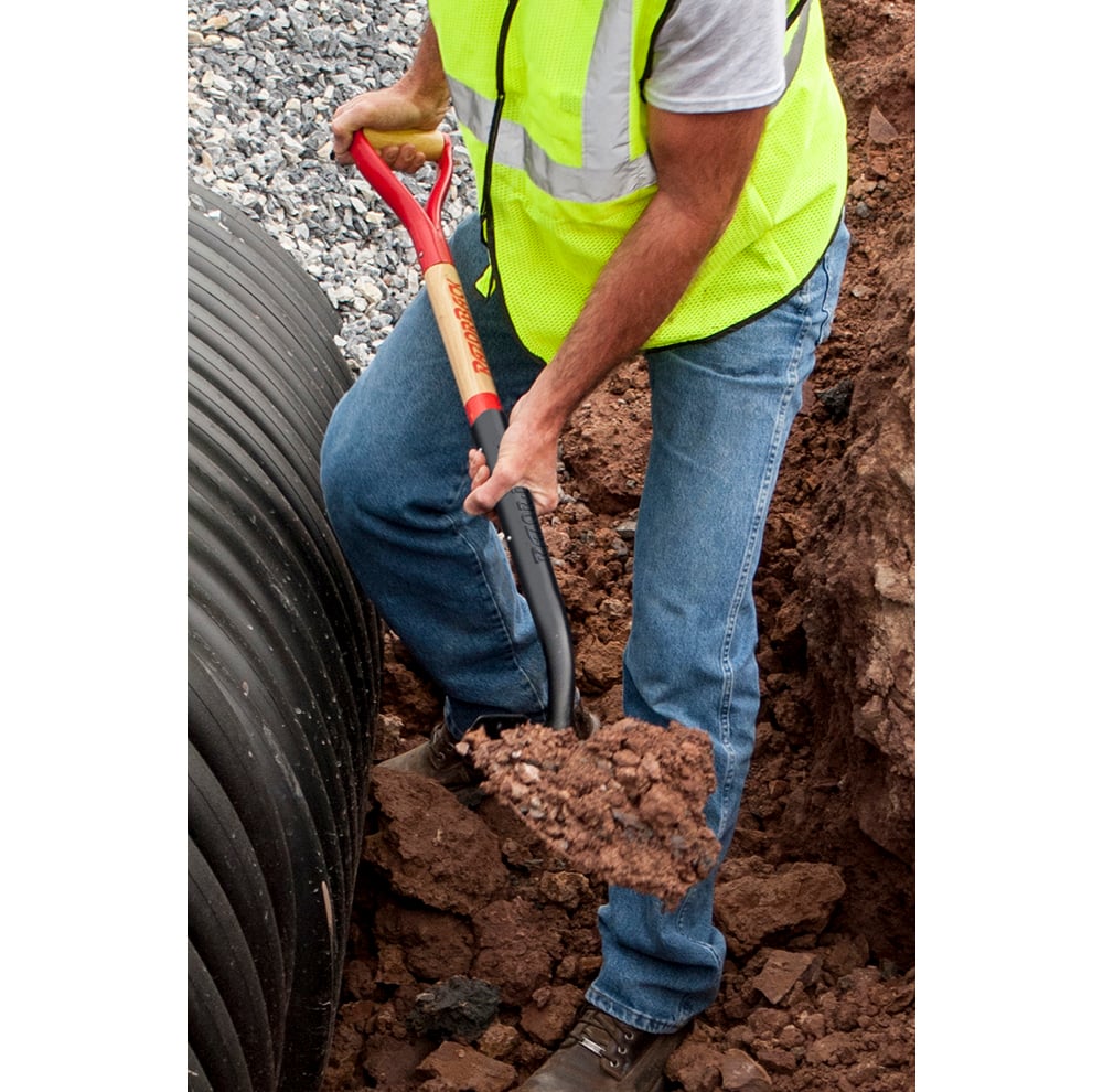 Round Point Shovel, SuperSocket with Power Step , with Wood Handle and ...