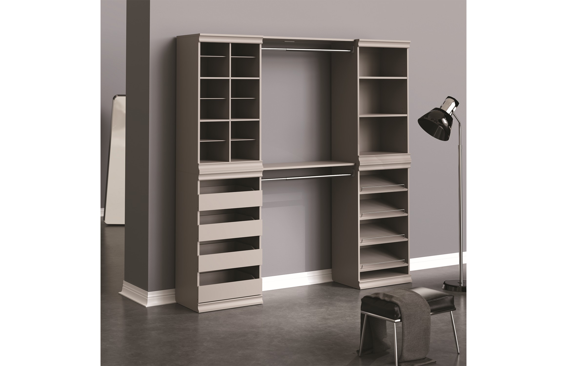 Shelf, Drawer, Shoe, Divided, Two Top Shelf & Rod Kit | Home by AMES