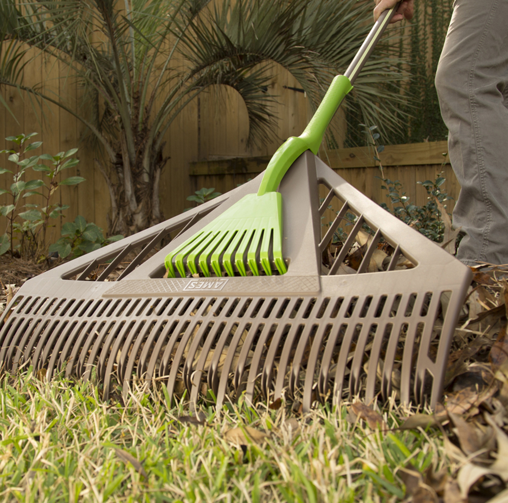 26 in. Dual Tine Poly Leaf Rake with Hand Rake | Home by AMES