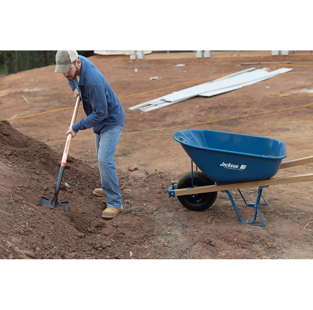 Square Point Shovel with Tab Socket and Forward Turned Step, Wood ...