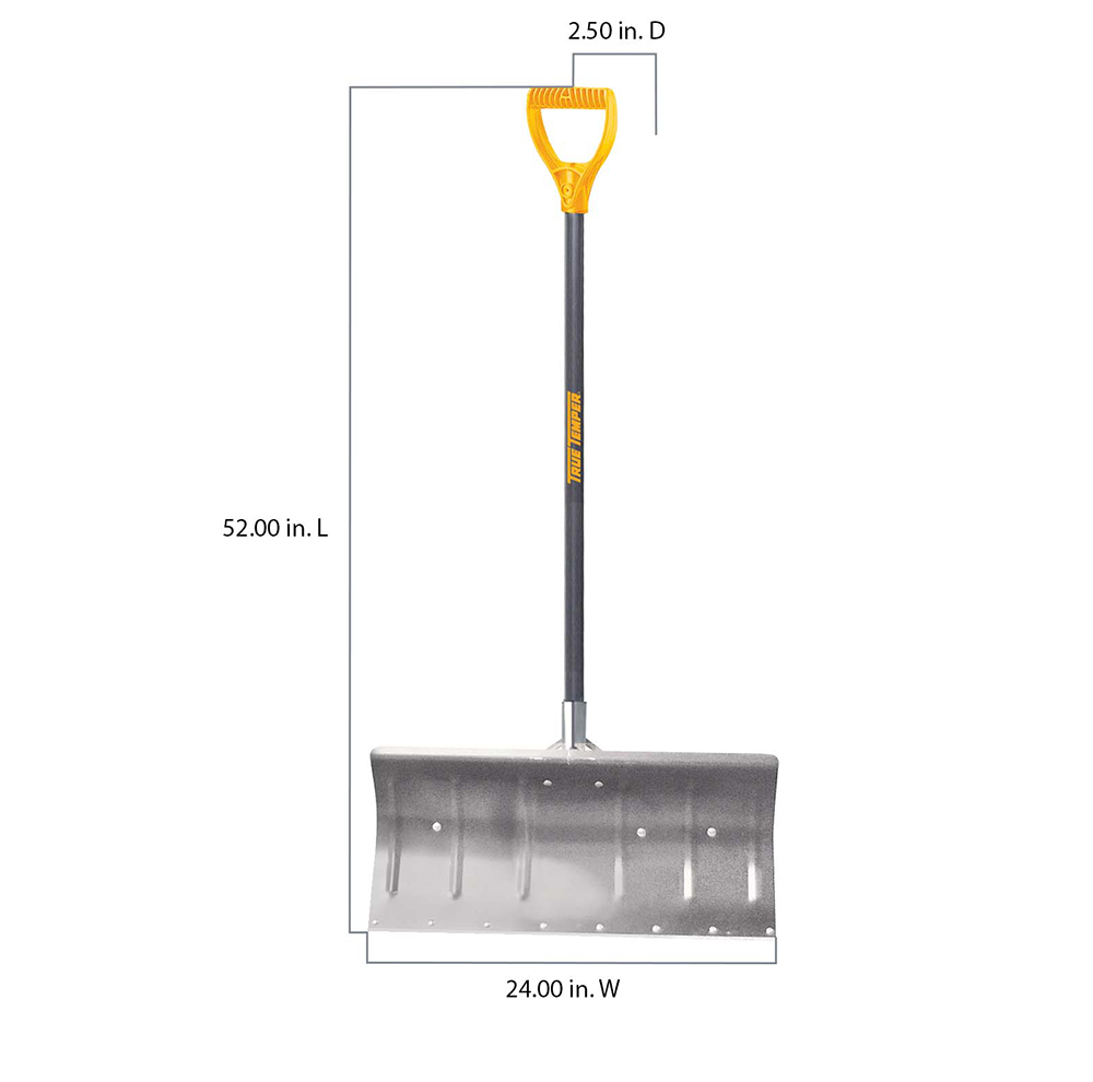 24 Inch Aluminum Snow Pusher with D-Grip | Home by AMES