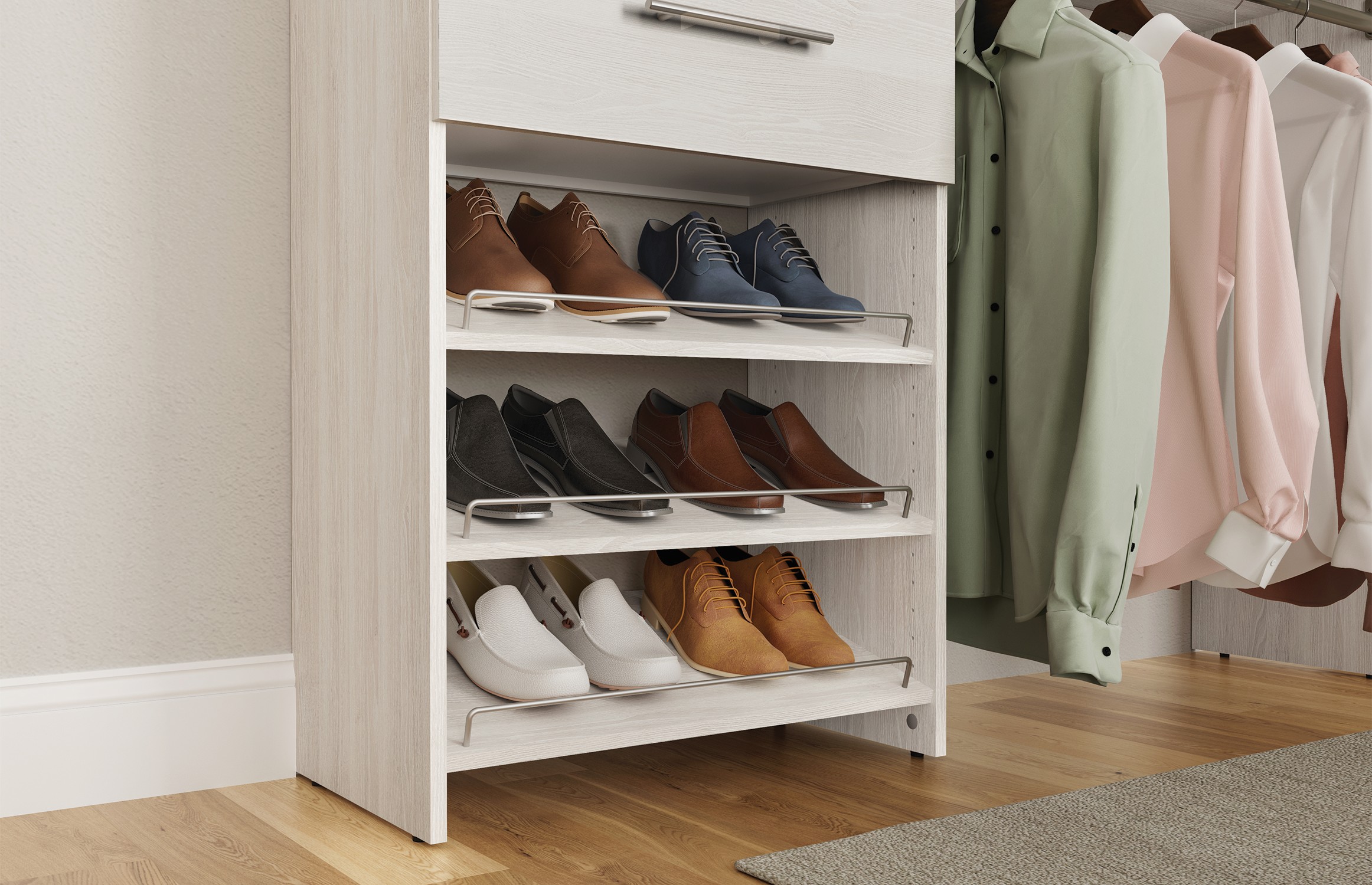 BRIGHTWOOD 25 IN ANGLED SHOE SHELF | Home by AMES