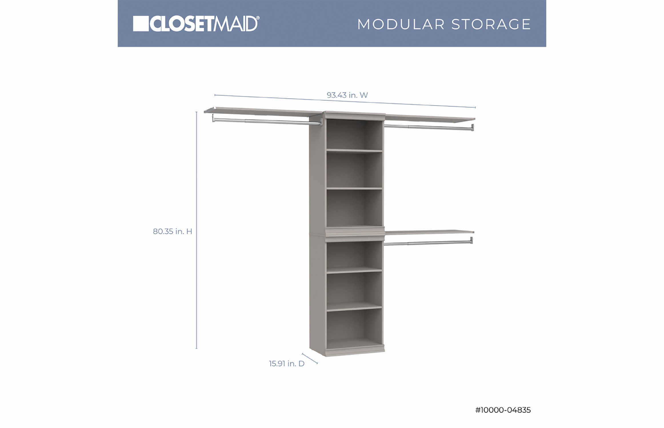 Two Shelf and Three Top Shelf & Rod Kit | Home by AMES