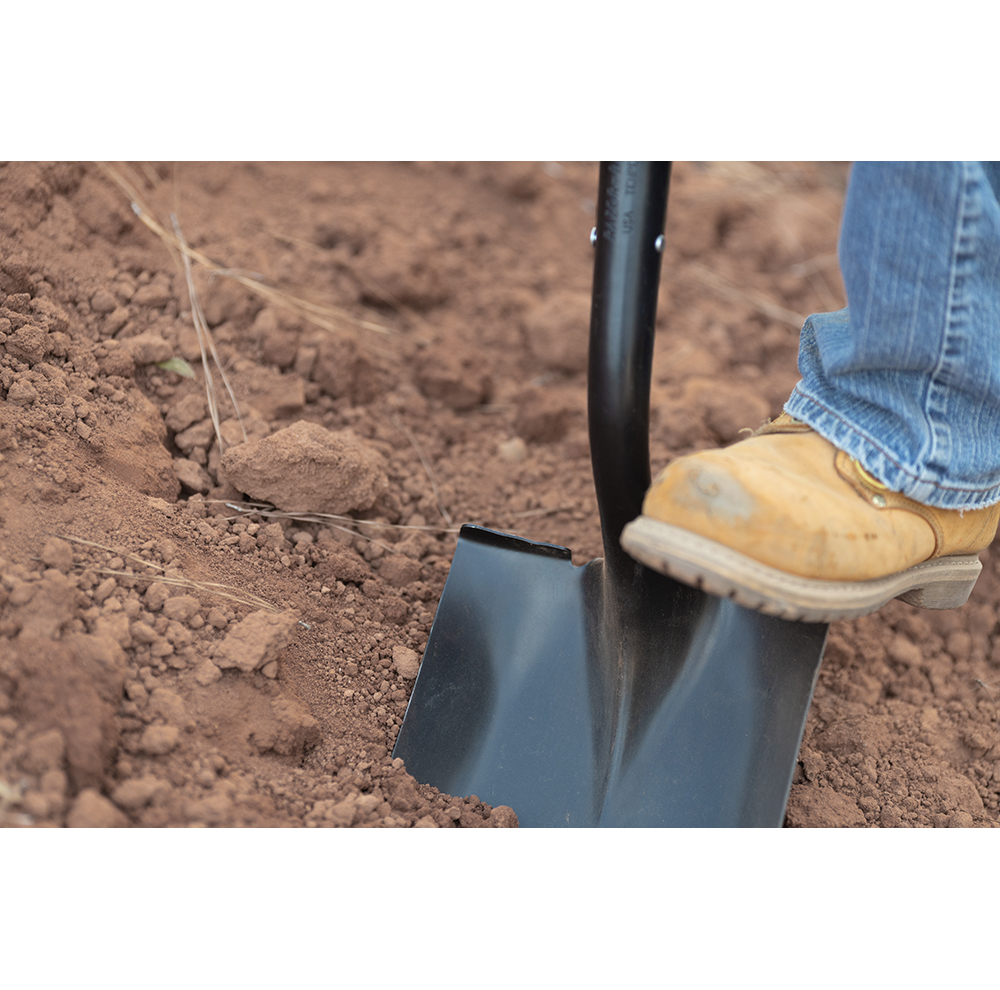 Square Point Shovel with Tab Socket and Forward Turned Step, Wood ...