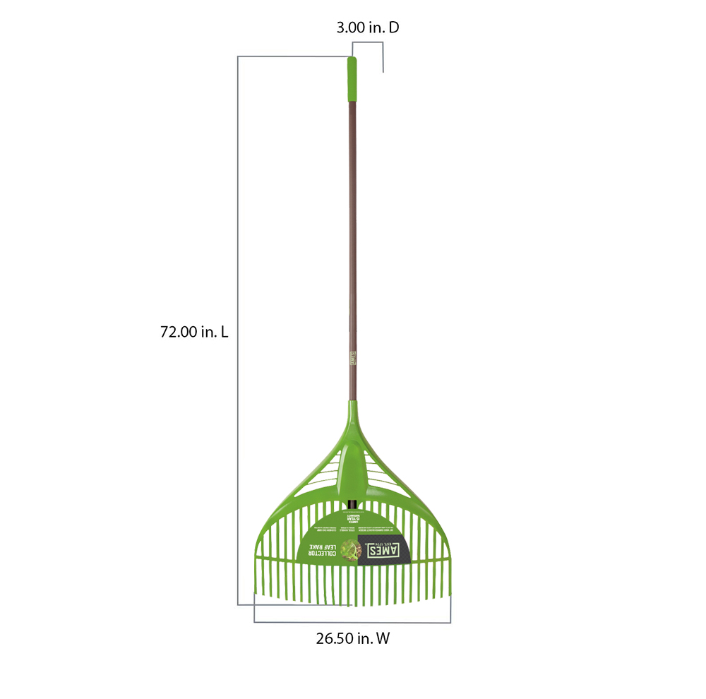 Steel Handle 26 in. Poly Leaf Rake | Home by AMES