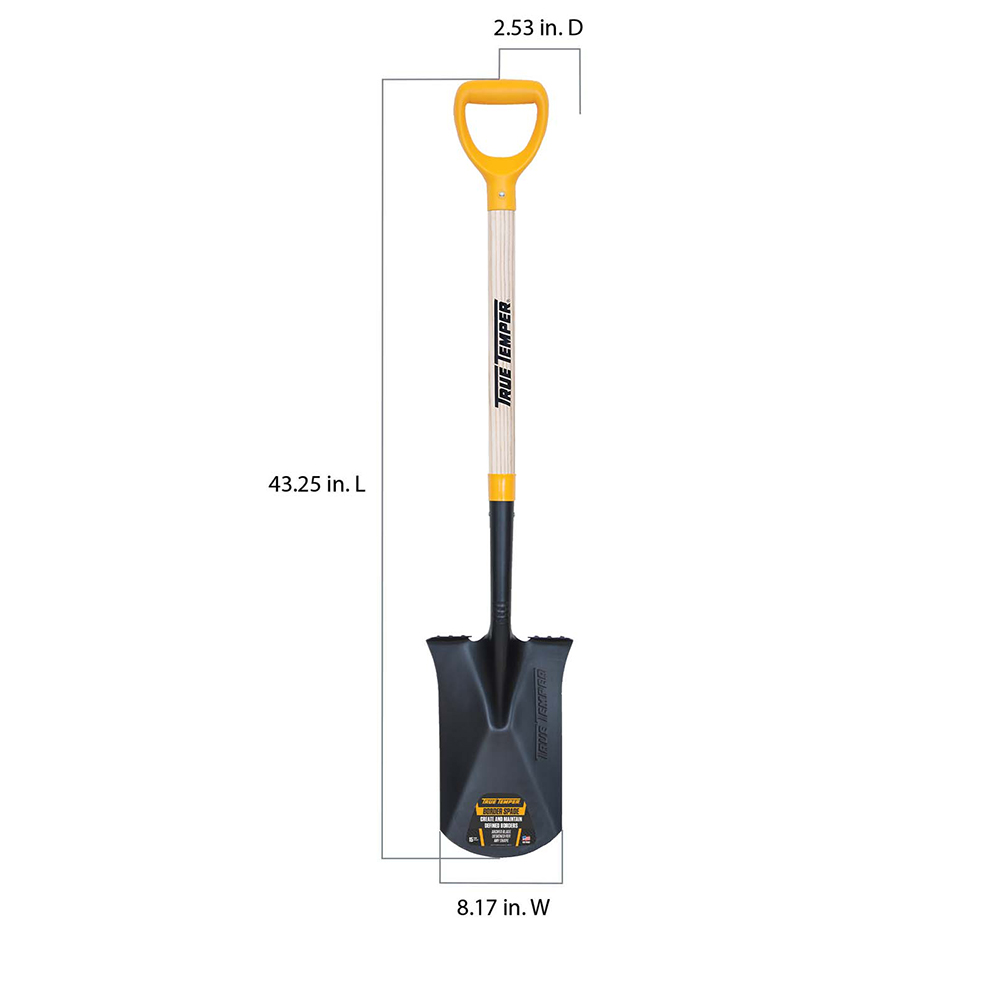 Border Spade with Comfort Step and D-Grip on Hardwood Handle | Home by AMES