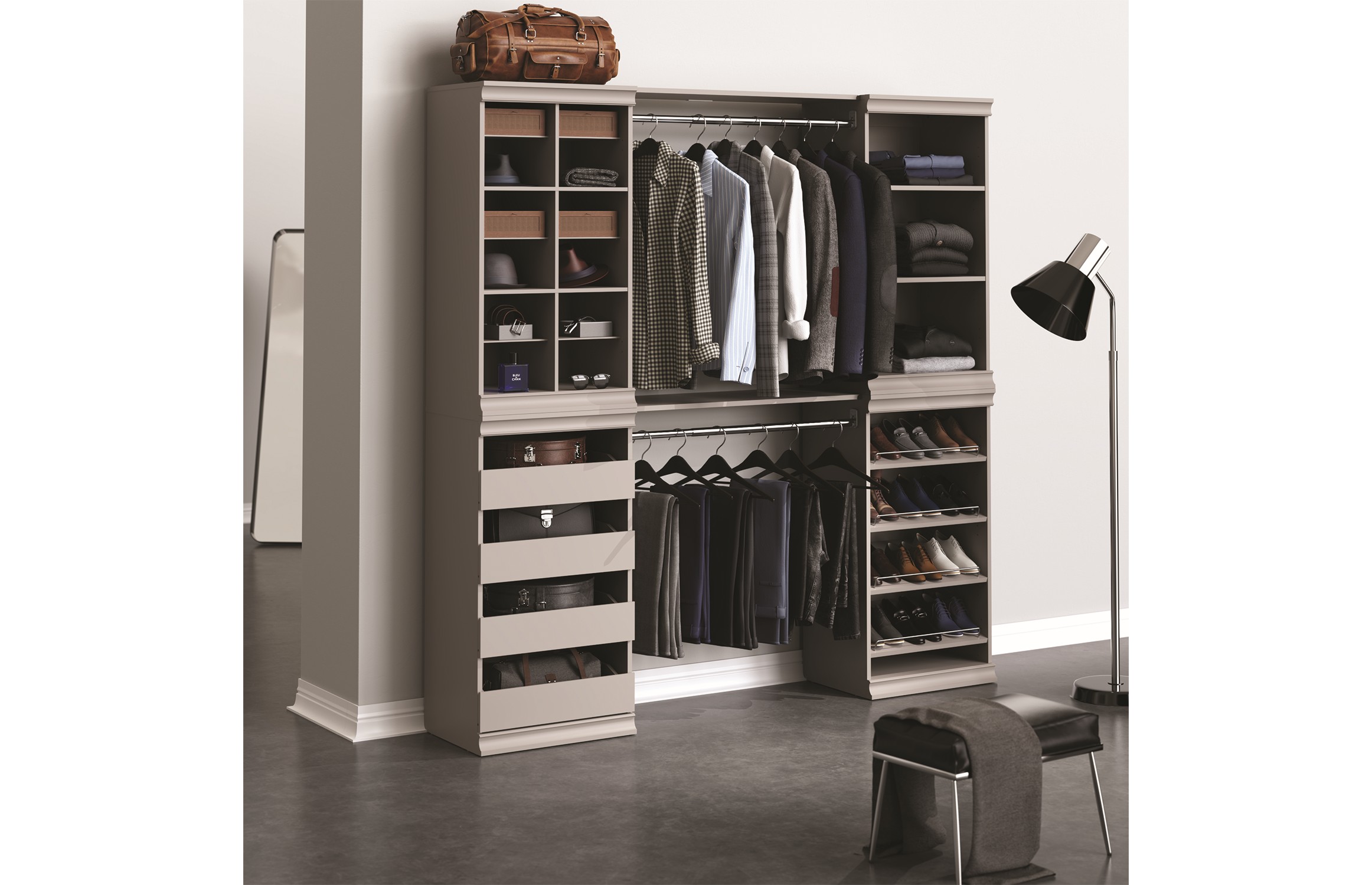 Shelf, Drawer, Shoe, Divided, Two Top Shelf & Rod Kit | Home by AMES