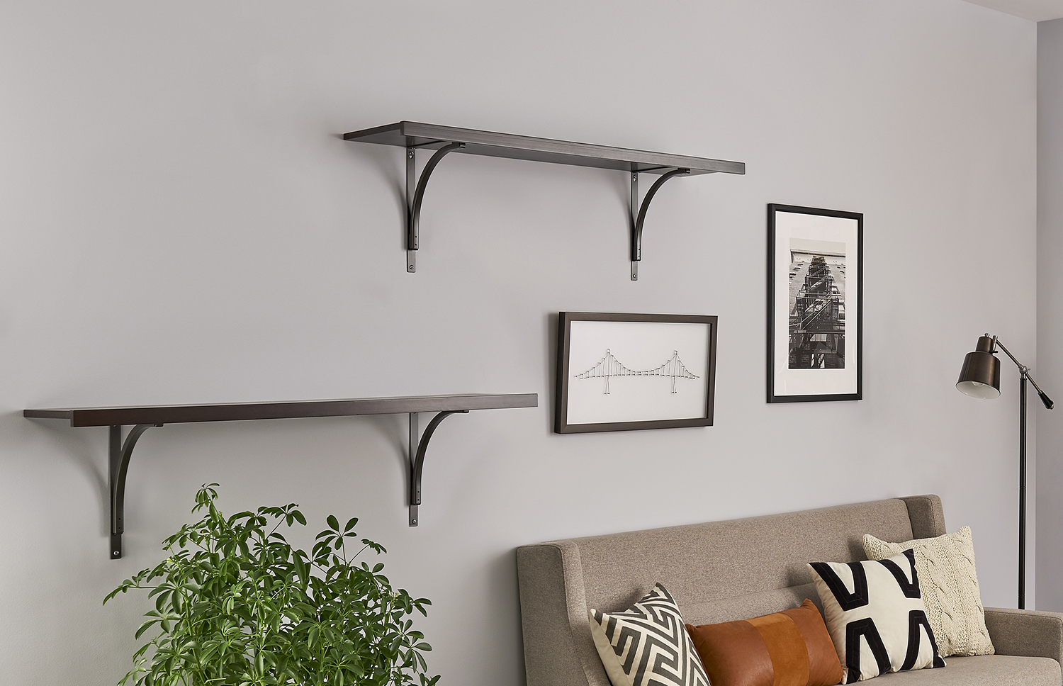 48 In. x 12 In. Solid Wood Shelf | Home by AMES